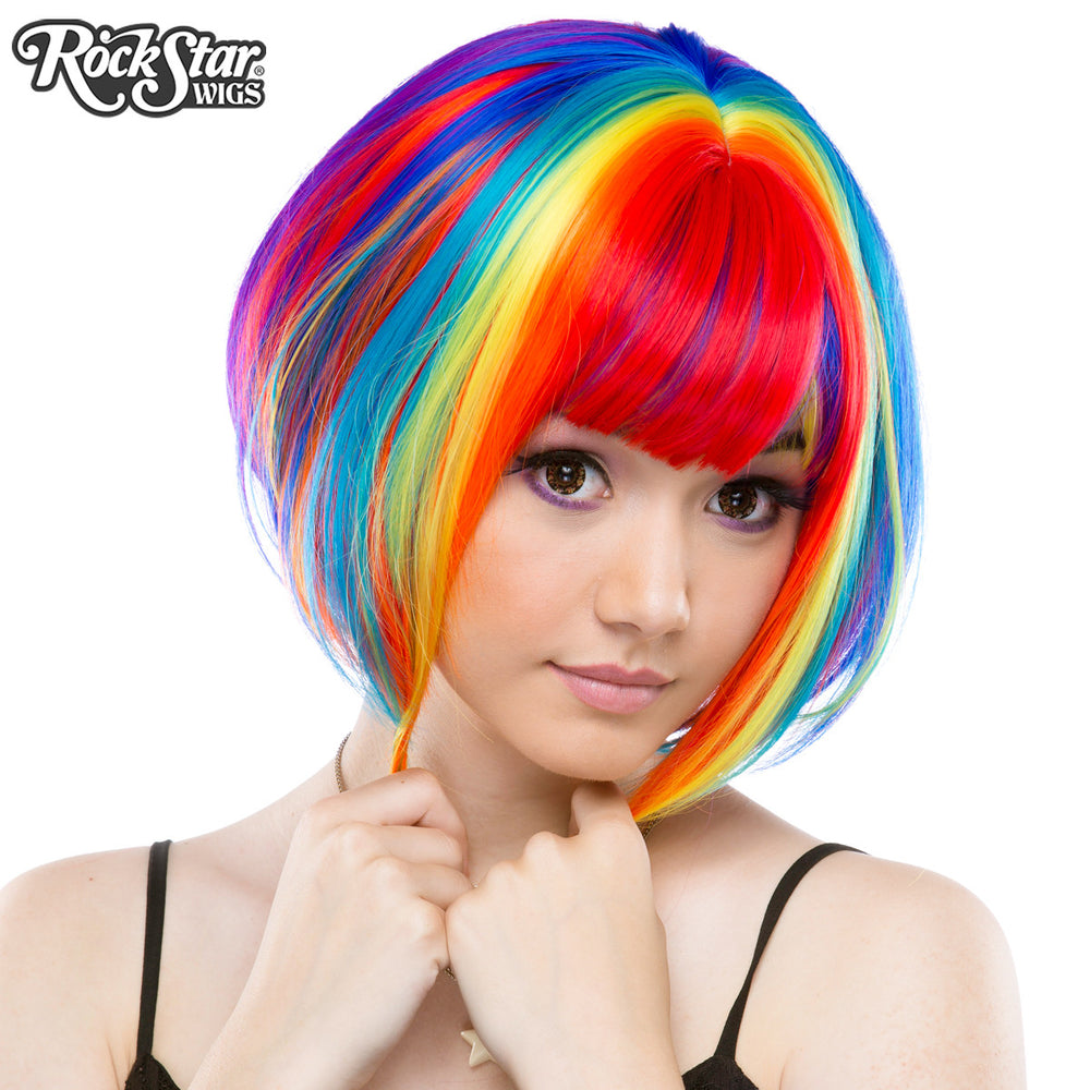 RockStar Wigs® Rainbow Rock™ Collection - Rainbow Bob ロリータのかつら pelucas ...